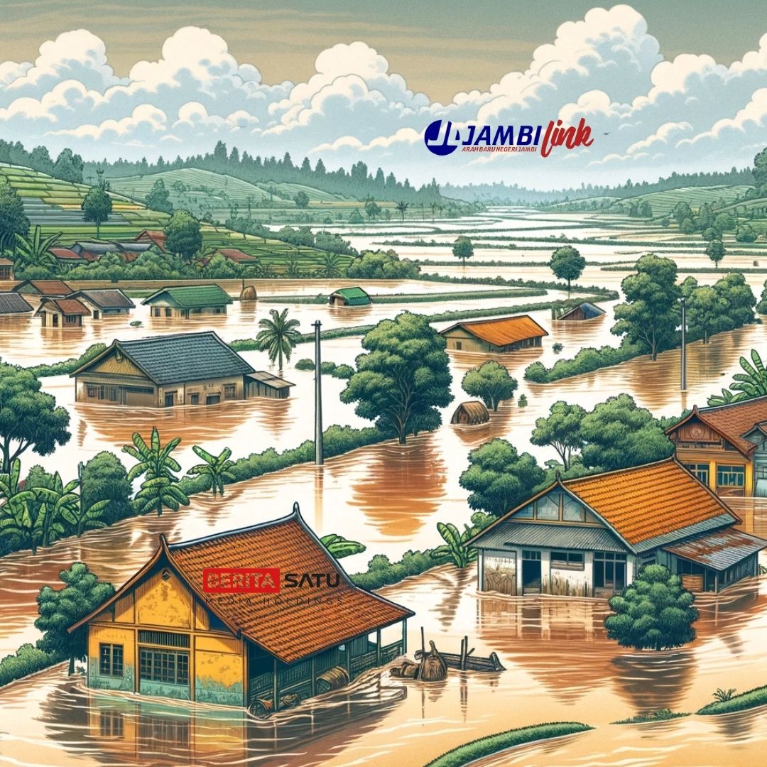 Ratusan Rumah di Desa Tangkit, Muaro Jambi Terendam Banjir, Pemkab Tetapkan Status Siaga ...